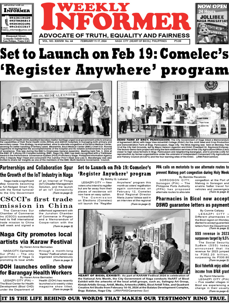 Nformer: Set To Launch On Feb 19: Comelec's Register Anywhere' Program ...