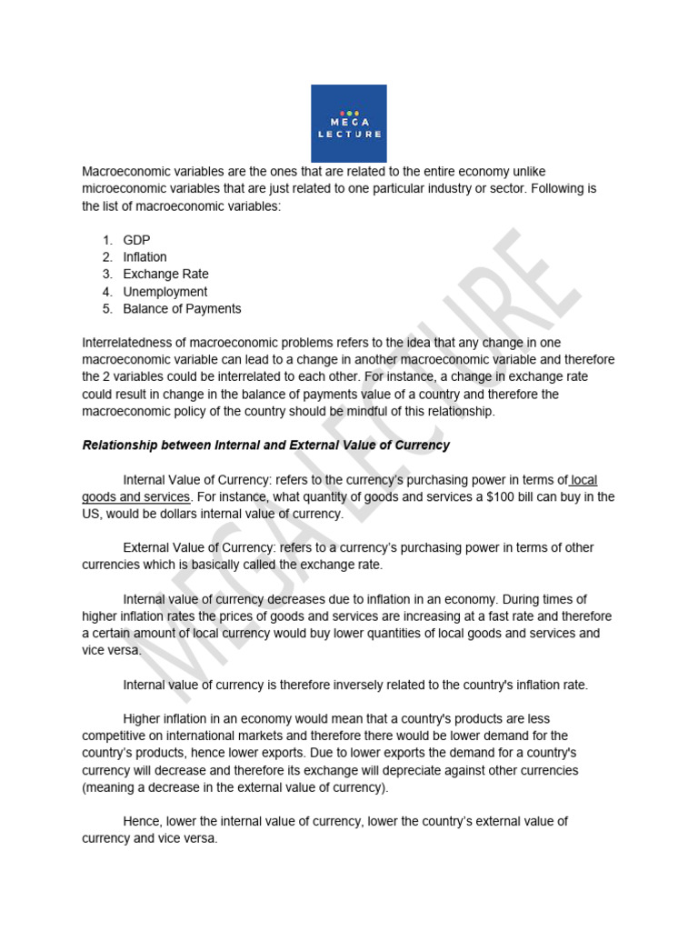 Interrelatedness of Macroeconomic Problems | PDF | Inflation ...