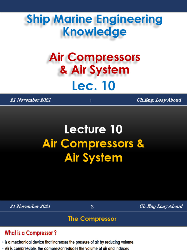 Lec 10 Air Compressors & Air System CH - Eng L.Aboud | Download Free ...
