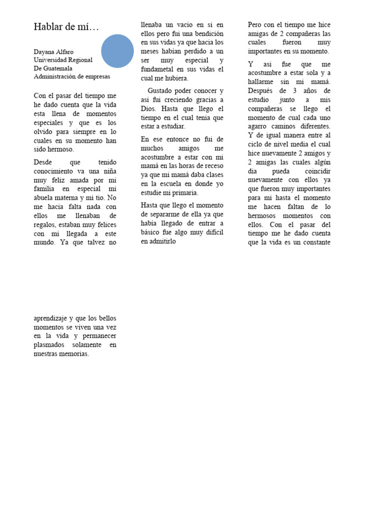 Hablar de Mí | PDF