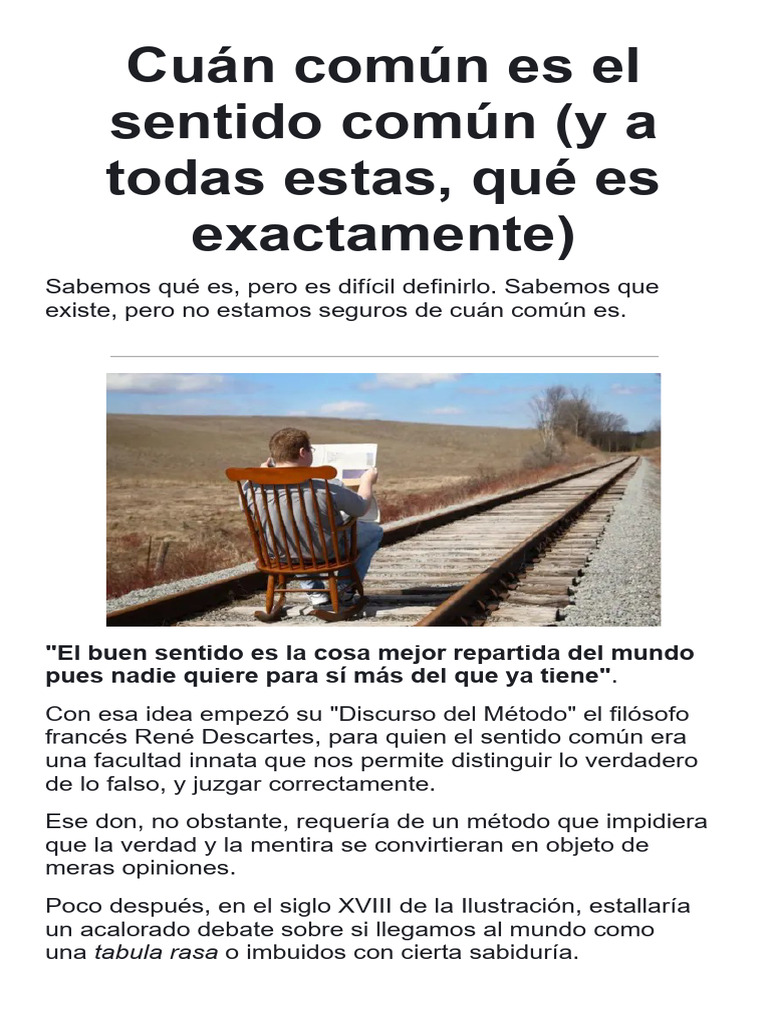 Cuán Común Es El Sentido Común | PDF | Inteligencia artificial ...