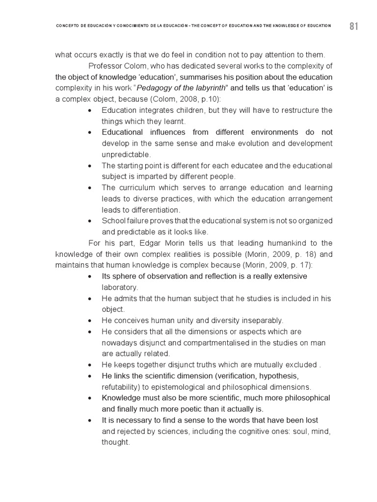 Complexity of Education and Knowledge | PDF | Knowledge | Thought