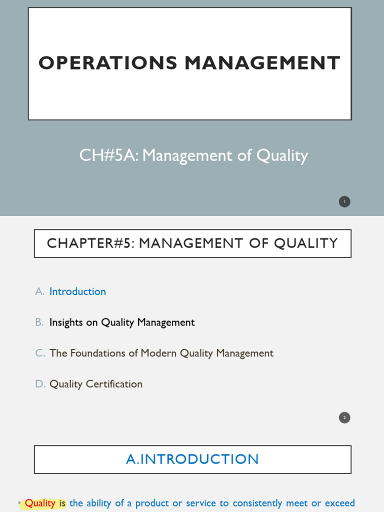 Operation Management Quality | PDF | Quality Management | Business Process