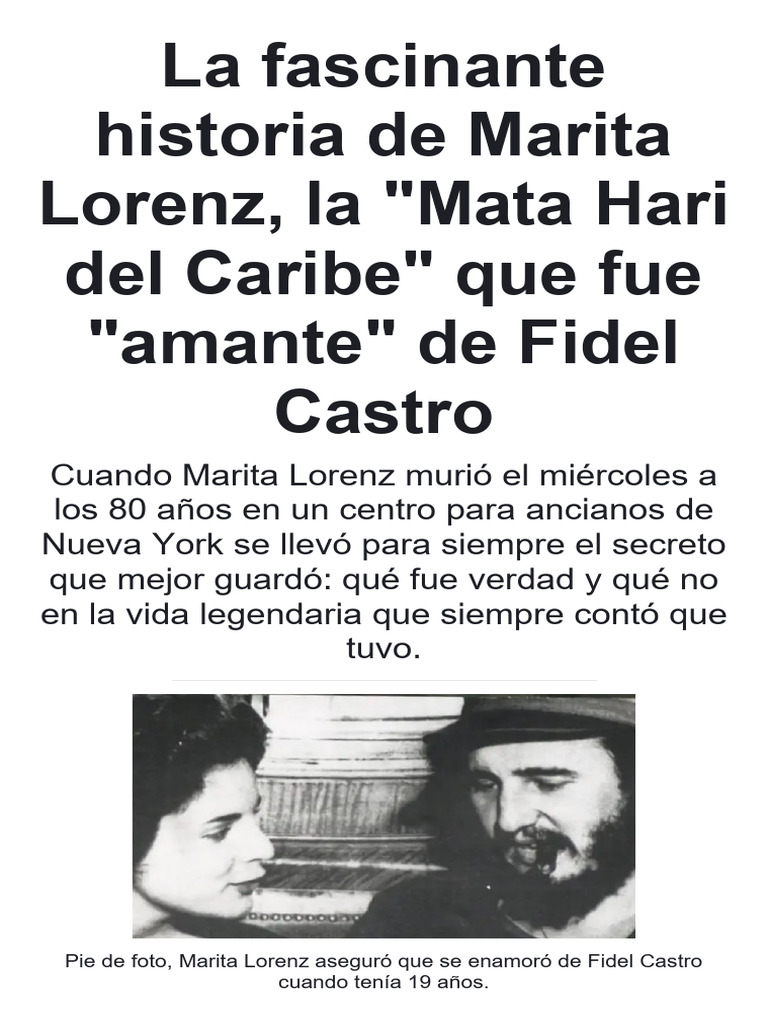 La Fascinante Historia de Marita Lorenz | PDF