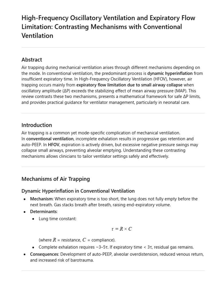 HFOV: Optimizing Pressure for Gas Exchange | PDF | Physiology | Exhalation