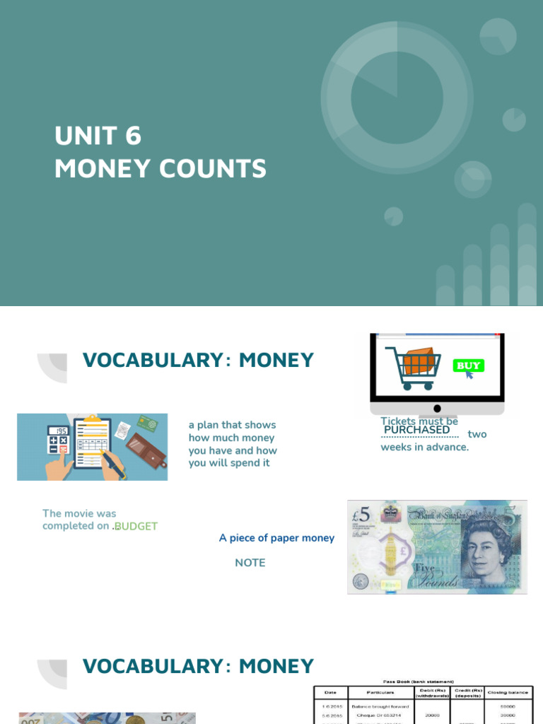 Unit 6 Money Counts | PDF | Money | Banks