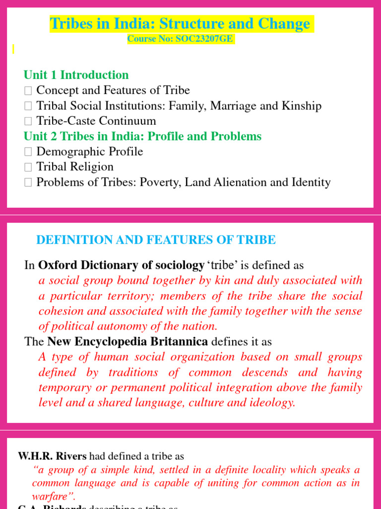 Concept Features and Classification of Tribe | PDF | Tribe