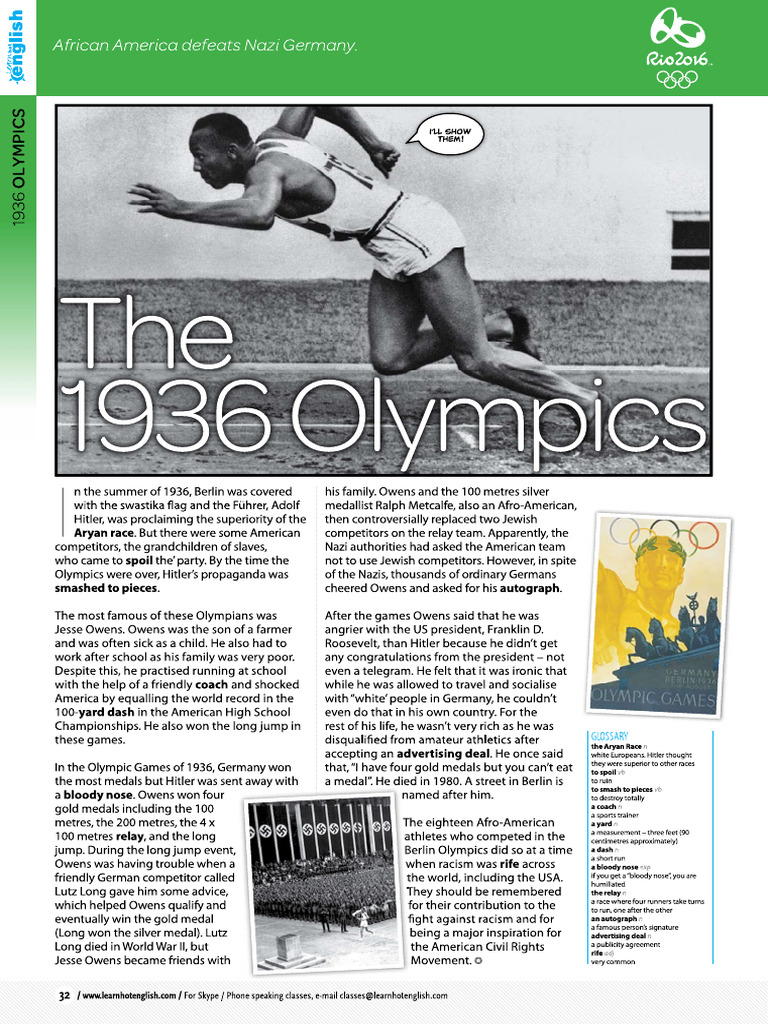 The 1936 Olympics | PDF