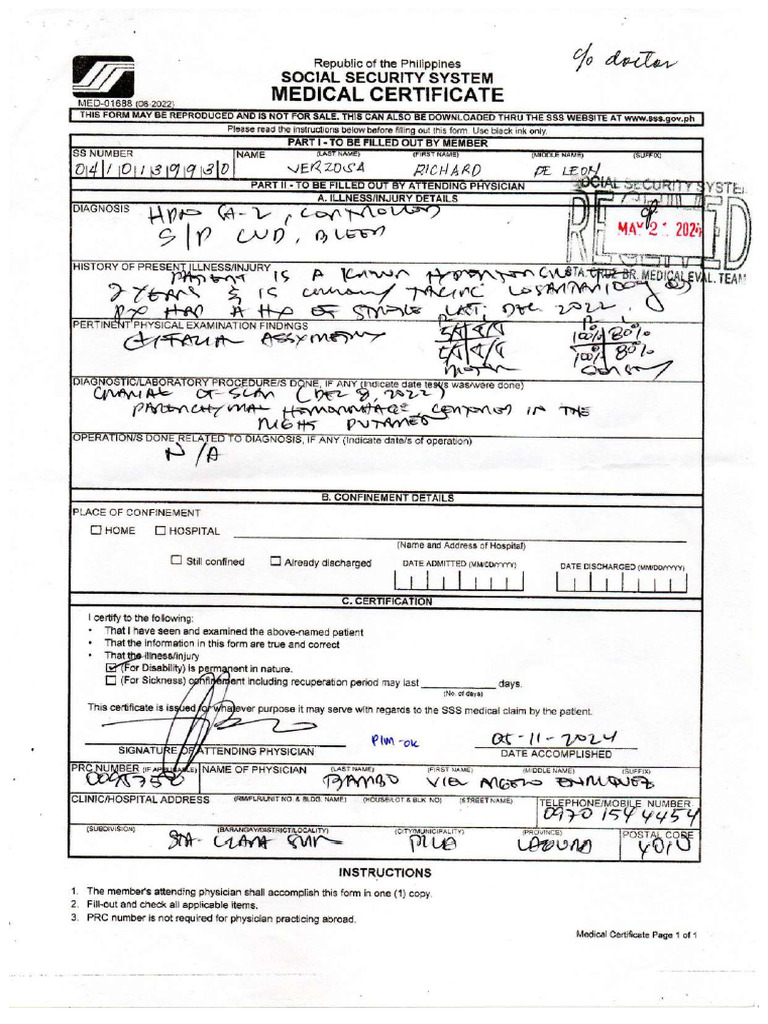 Medical Certificate & Supporting Docs - Compressed | PDF