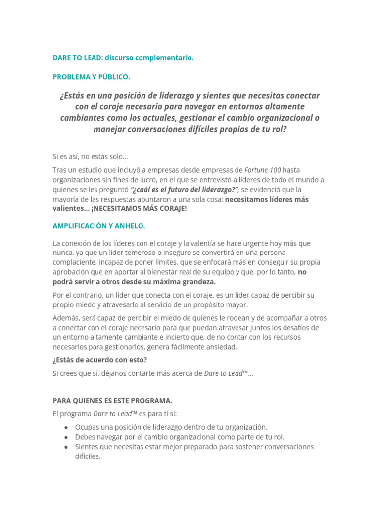 Info Util Dare To Lead PDF | PDF | Liderazgo