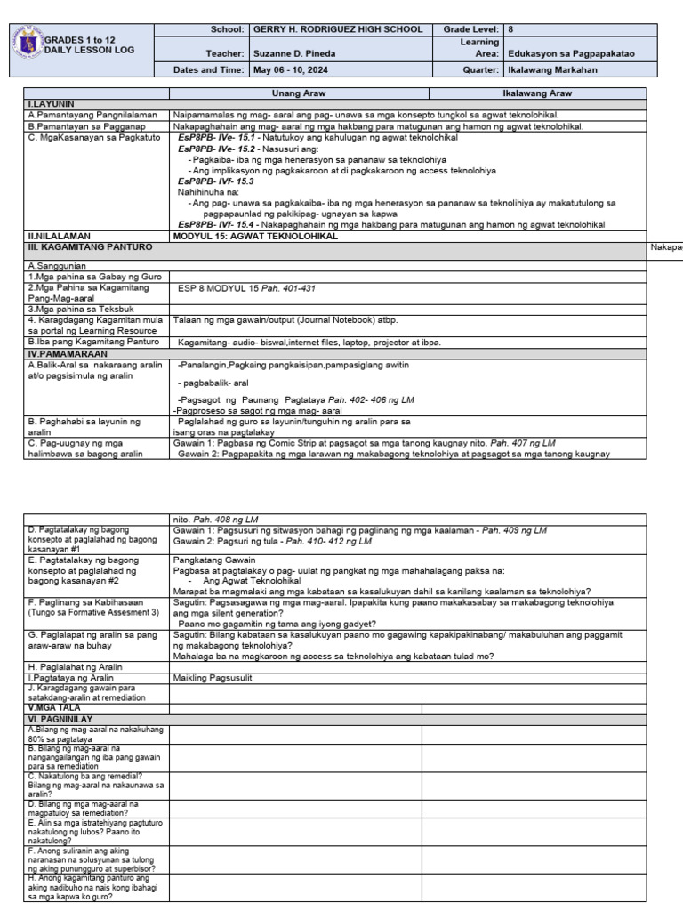Q4 Esp8-AgwatTeknolohikal | PDF