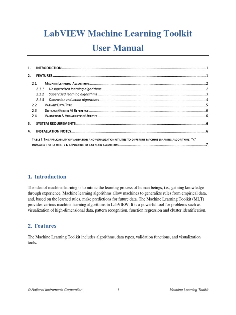 Machine Learning Toolkit User Manual | PDF | Machine Learning | Test Set