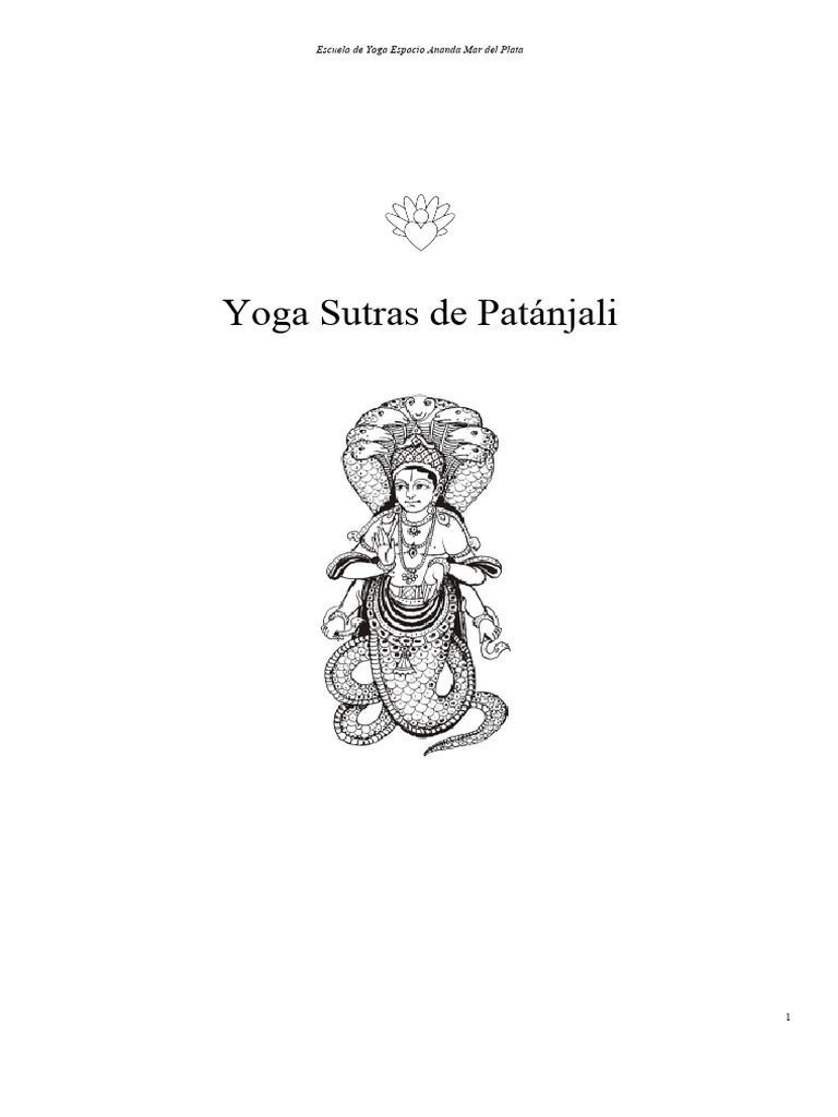 Yoga Sutras de Patanjali | PDF | Mente | Yoga