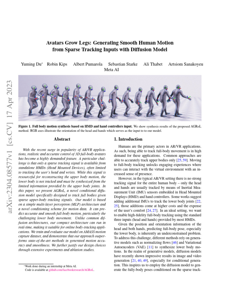 Generating Smooth Human Motion From Sparse Tracking Inputs With ... Generating Smooth Human Motion From Sparse Tracking Inputs With ...