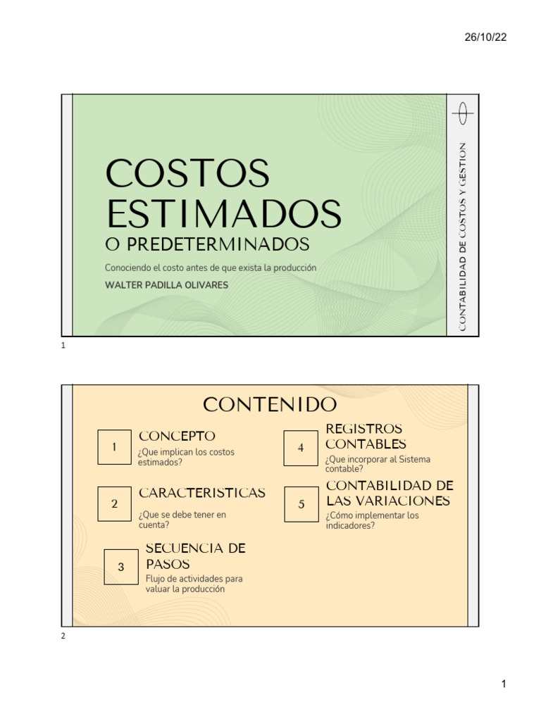 Costos Estimados | PDF | Contabilidad | Contabilidad de costos