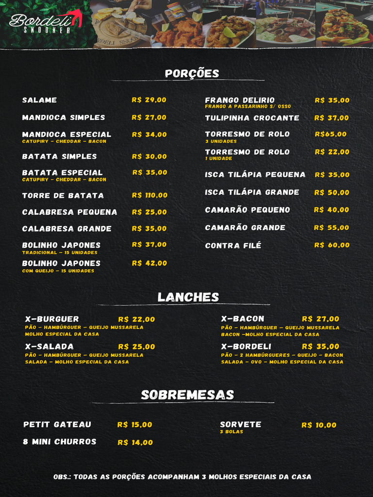 Cardápio Bordeli | PDF