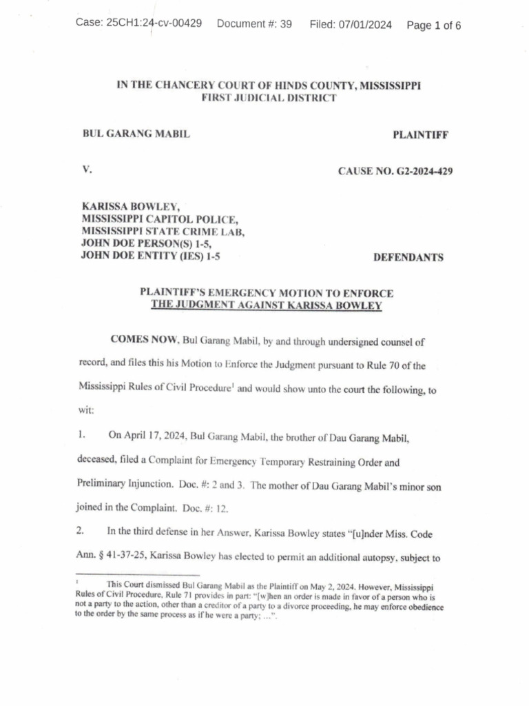 Emergency Motion To Enforce The Judgment | PDF