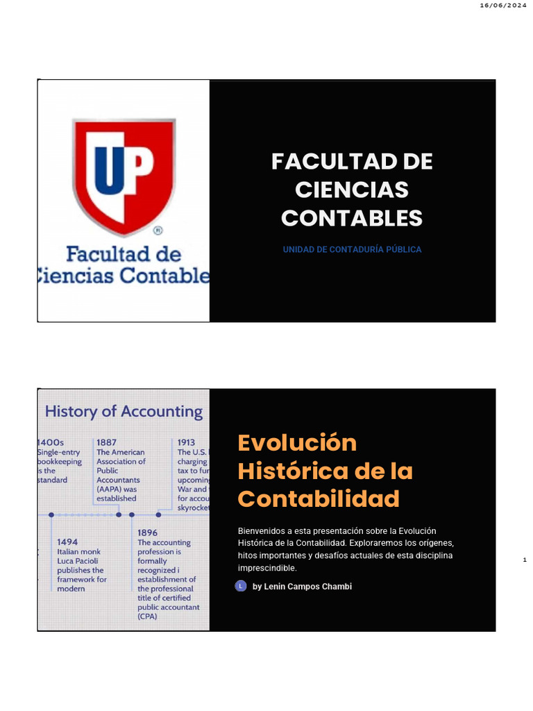 CPA Evolucion Historia de La Contabilidad | Descargar gratis PDF | Contabilidad | Economias