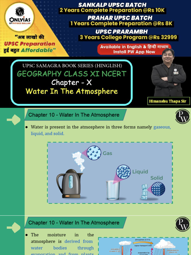Water in The Atmosphere Chapter 10 - Class 11 Geography NCERT - Class ...