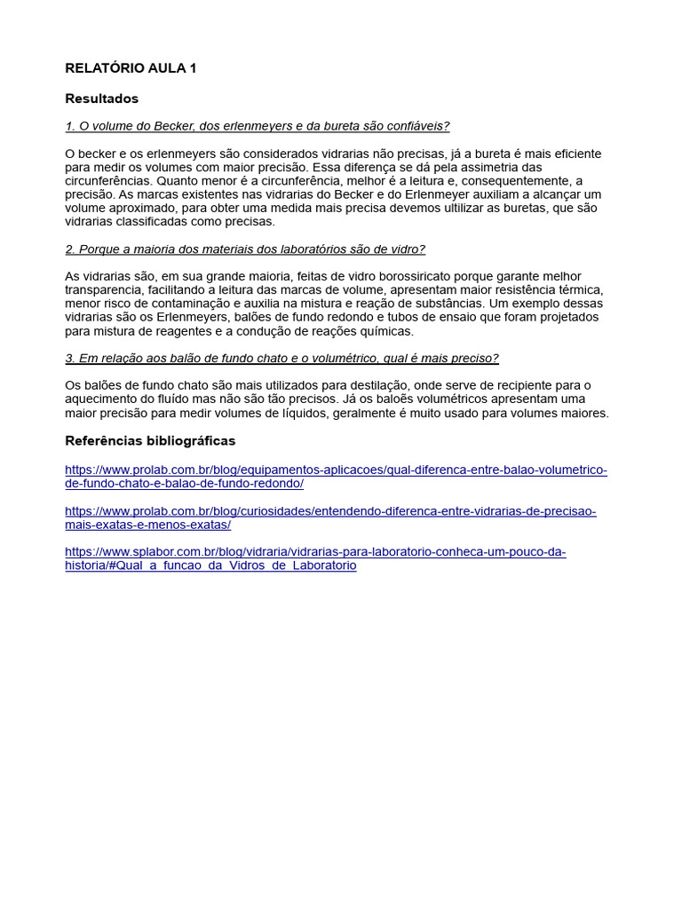 Relatório - Aula 1 | PDF