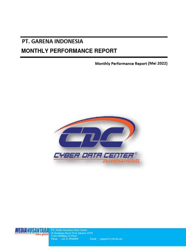 Monthly Report Pt. Garena Indonesia - Mei 2022 | PDF | Earth Sciences
