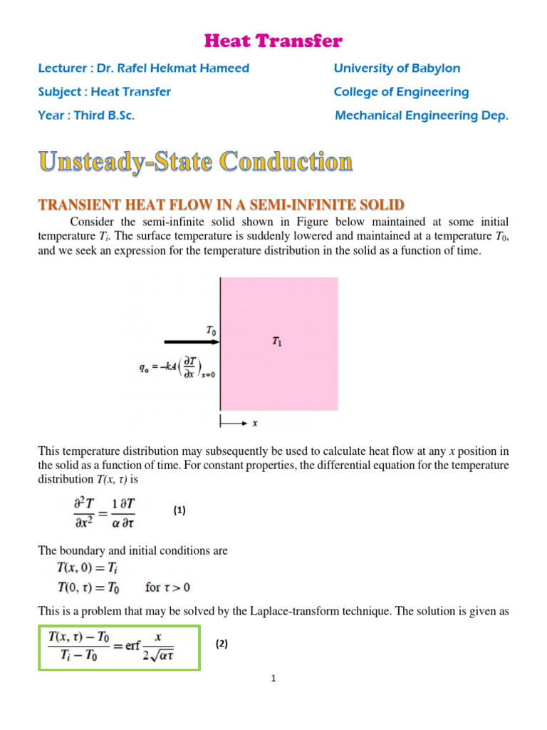Transient Heat Flow in Solids | PDF | Heat | Heat Transfer
