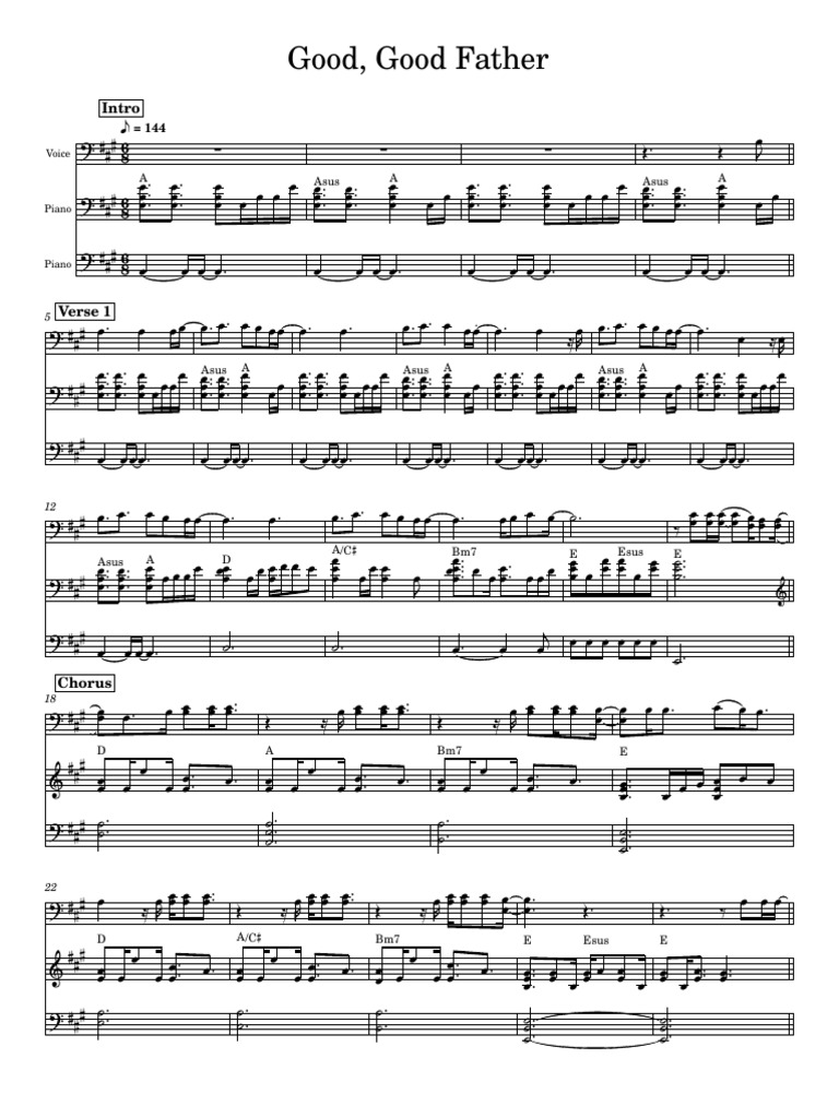 Good, Good Father Piano Accompaniment | PDF | Songs | Song Recordings