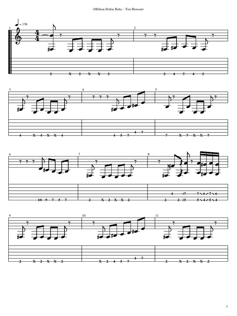 Tim Henson's Million Dollar Baby Tabs | PDF