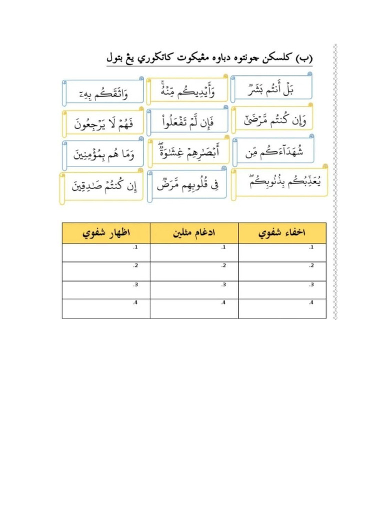 Latihan Mim Sakinah Tahun 4 | PDF