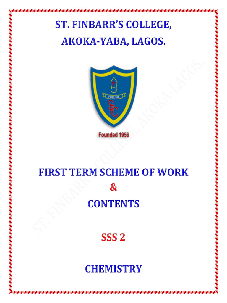 SS2 Chemistry Note First Term 2023-2024 | PDF | Redox | Ion