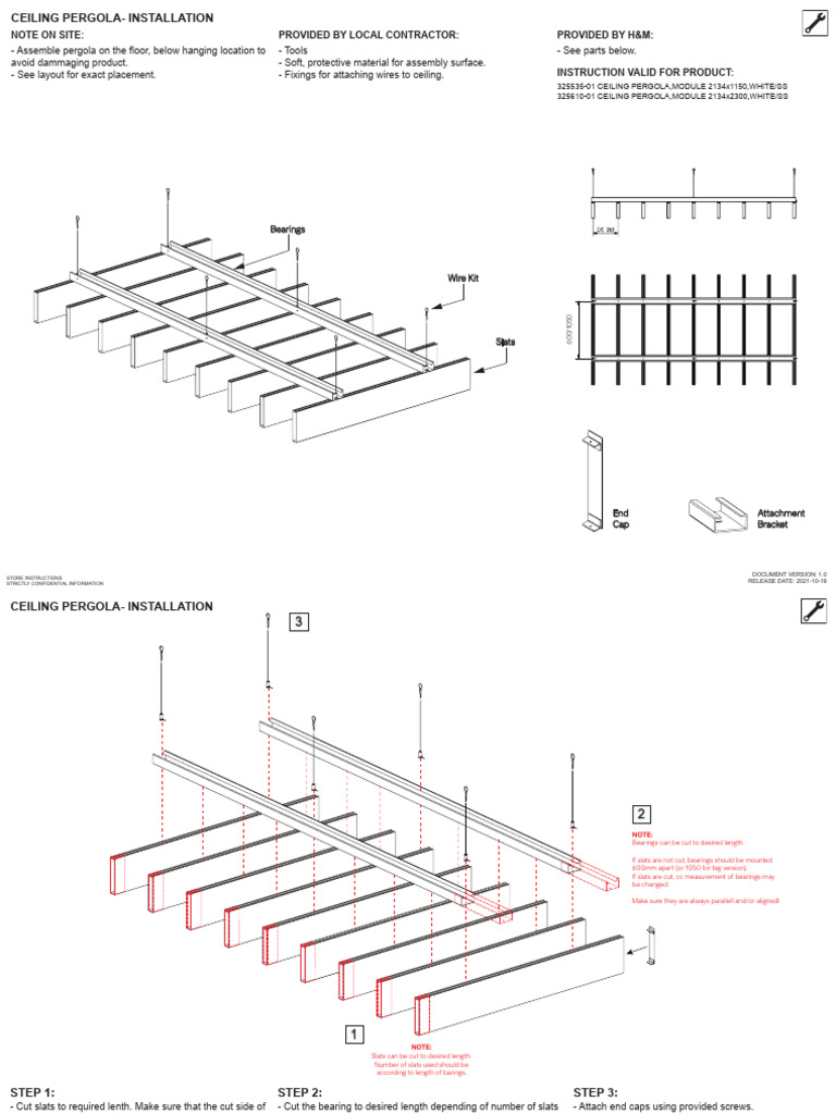 Ceiling Pergola Installation 081257 Pdf Bearing Mechanical