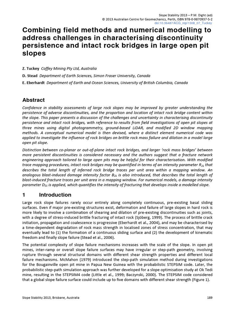 Combining Field Methods And Numerical Modelling To Address Challenges In Characterising