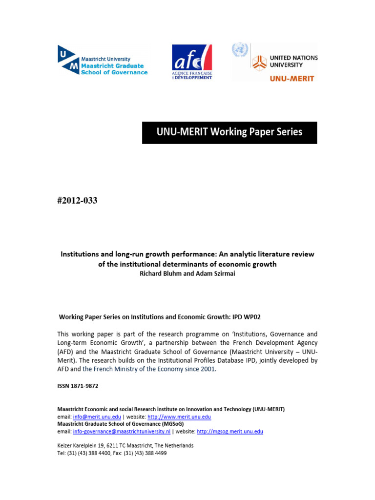Institutional Growth Review Paper | PDF | Economic Growth | Washington ...