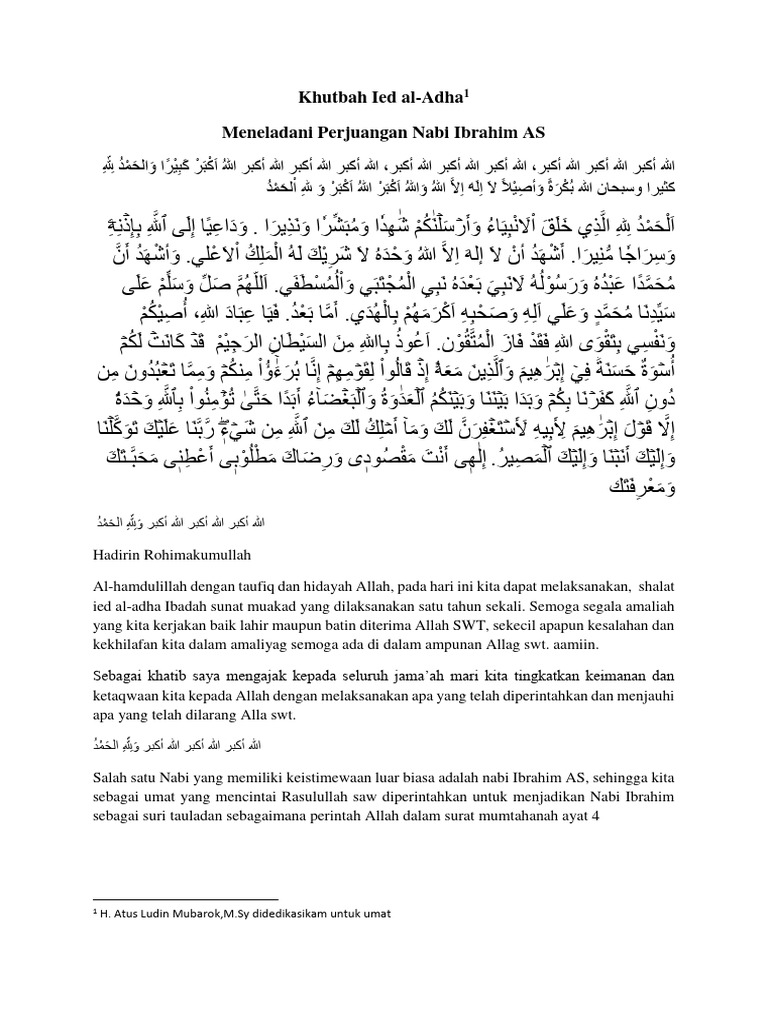 Khutbah Ied Al-Adha 2024 | PDF
