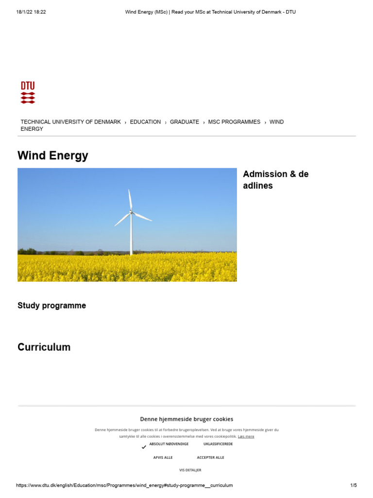CURSO ENERGIA EOLICA DEL DTU Wind Energy (MSC) - Read Your MSC at Technical University of ...
