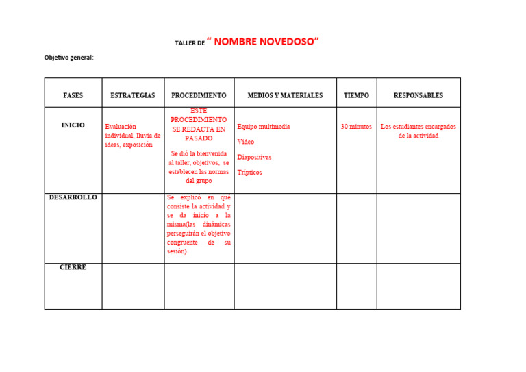 Modelo de Programa para Dinámica de Grupo | PDF