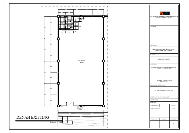 Denah Existing: SKALA 1: 100 | PDF