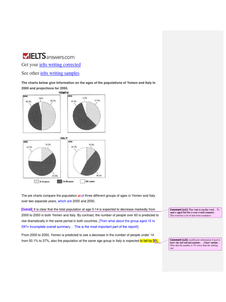 Ielts Reports Ages of The Population | PDF | Cognitive Science | Cognition