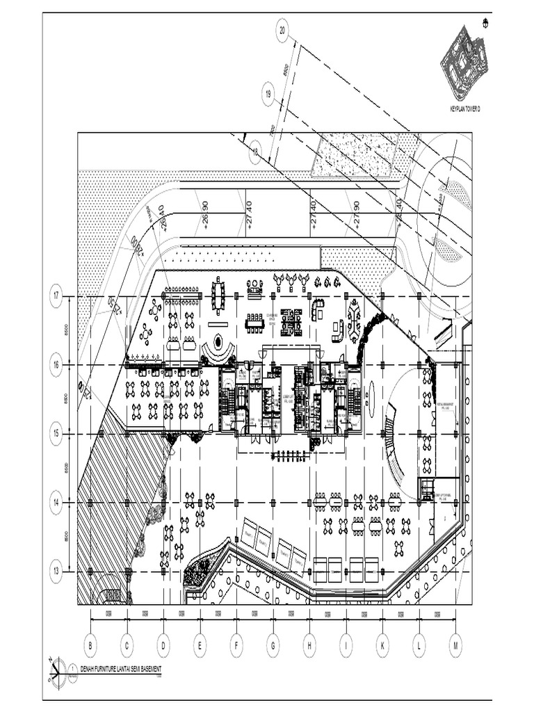 IND-0200 TOWER D - DENAH FURNITURE LANTAI SEMI BASEMENT-Model | PDF