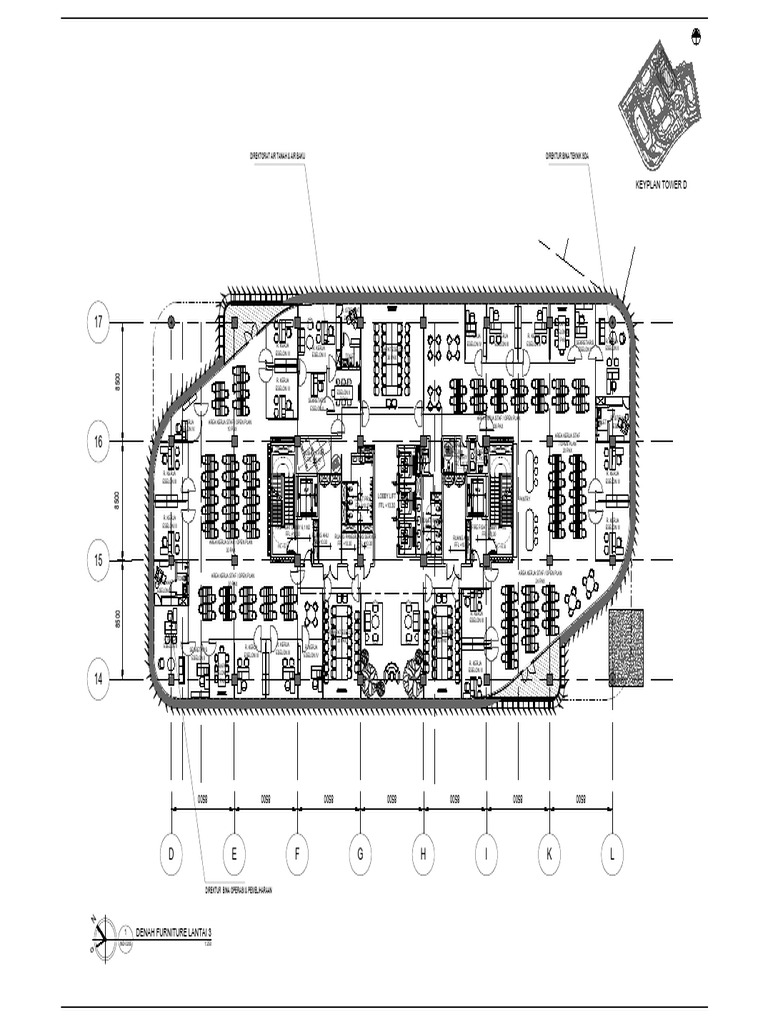 IND-0203 TOWER D - DENAH FURNITURE LANTAI 3-Model | PDF