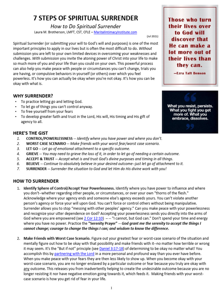 How To Do Spiritual Surrender 7 Steps | PDF | Grief | Faith
