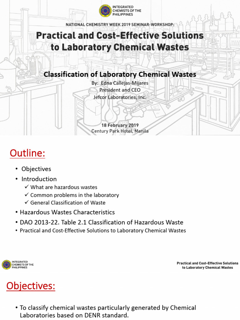 Classification of Laboratory Chemical Wastes (ECM-ICP) | PDF | Waste ...