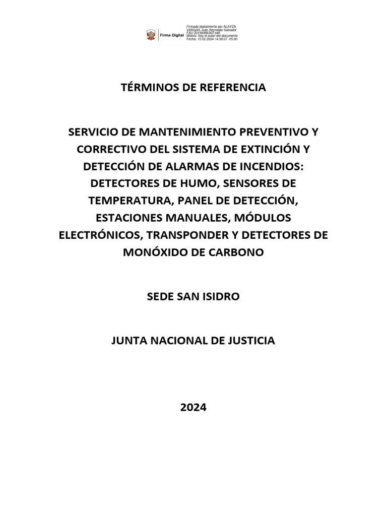 TDR Servicio de Mantenimiento Preventivo y Correctivo Del Sistema de ... TDR Servicio de Mantenimiento Preventivo y Correctivo Del Sistema de ...