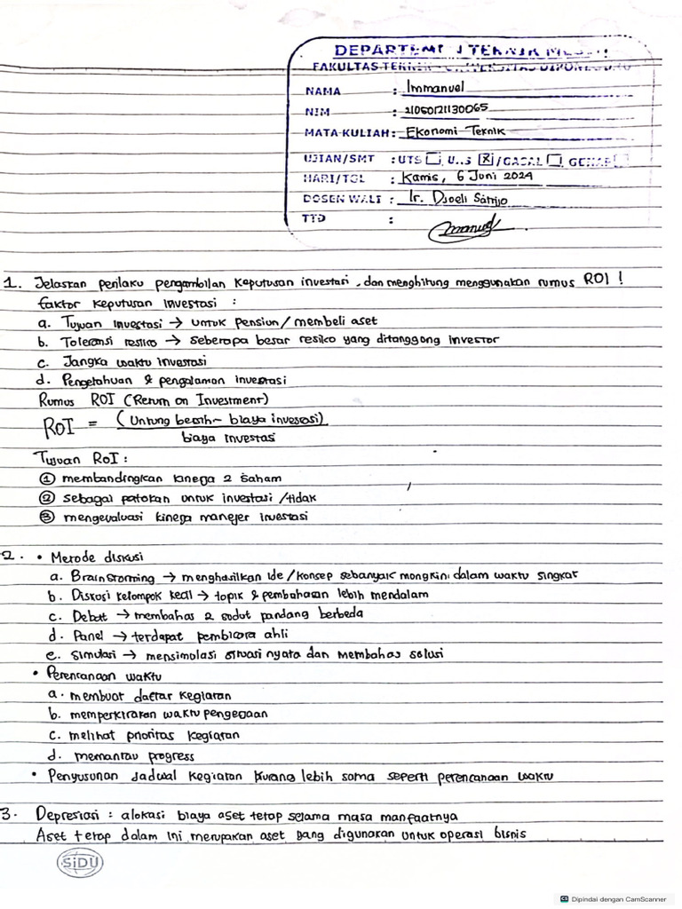 Uas Ekotek Immanuel | PDF