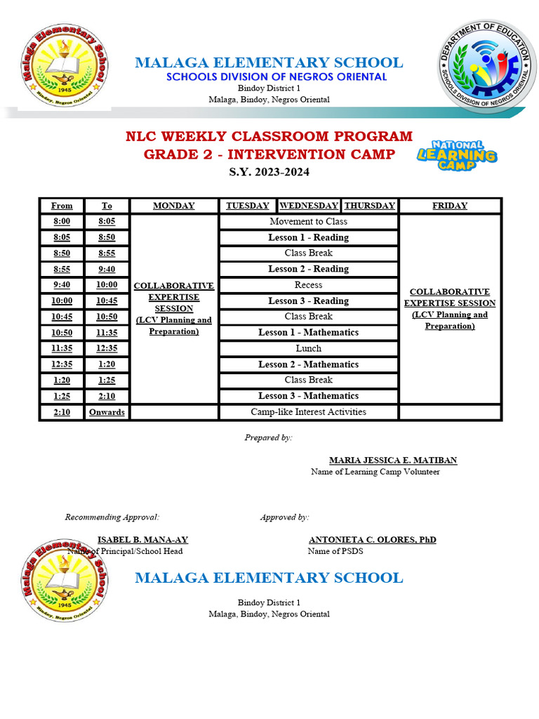 NLC Classroom Program | PDF | Learning | Behavior Modification