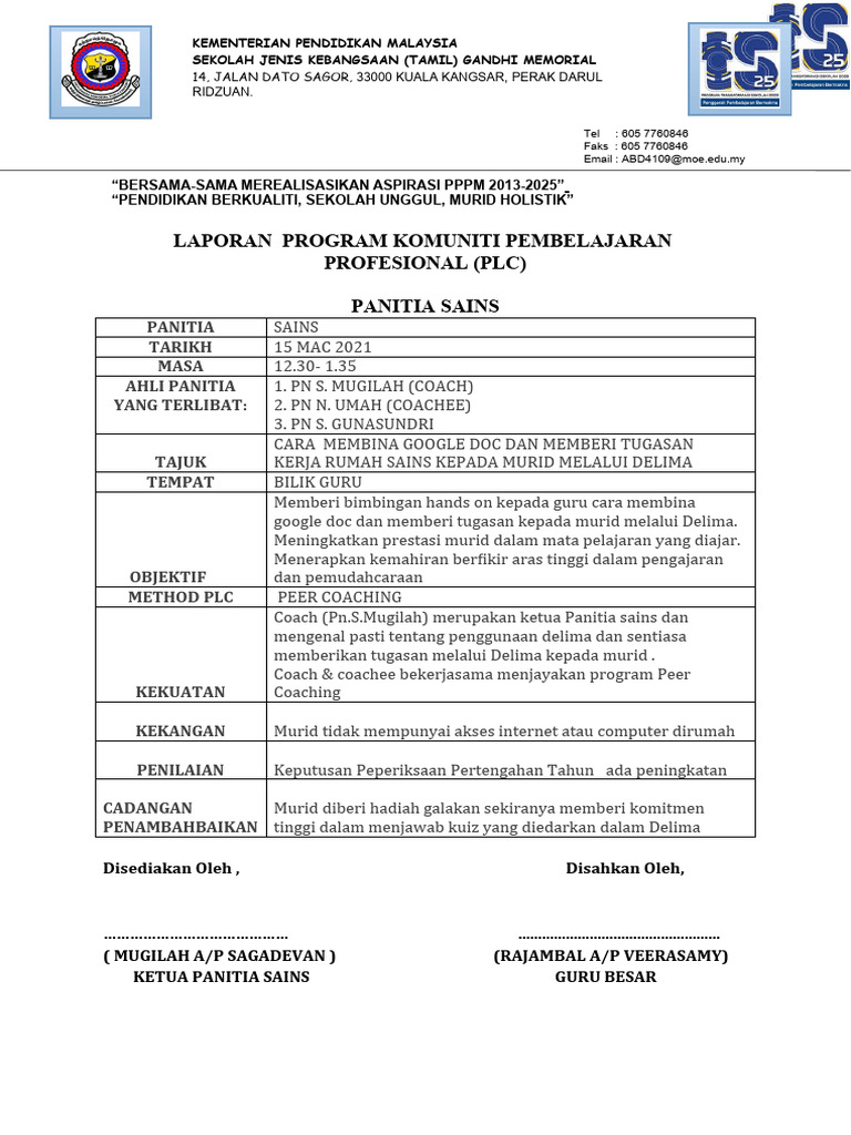 Laporan-Plc-Panitia-Sains 2024 | PDF