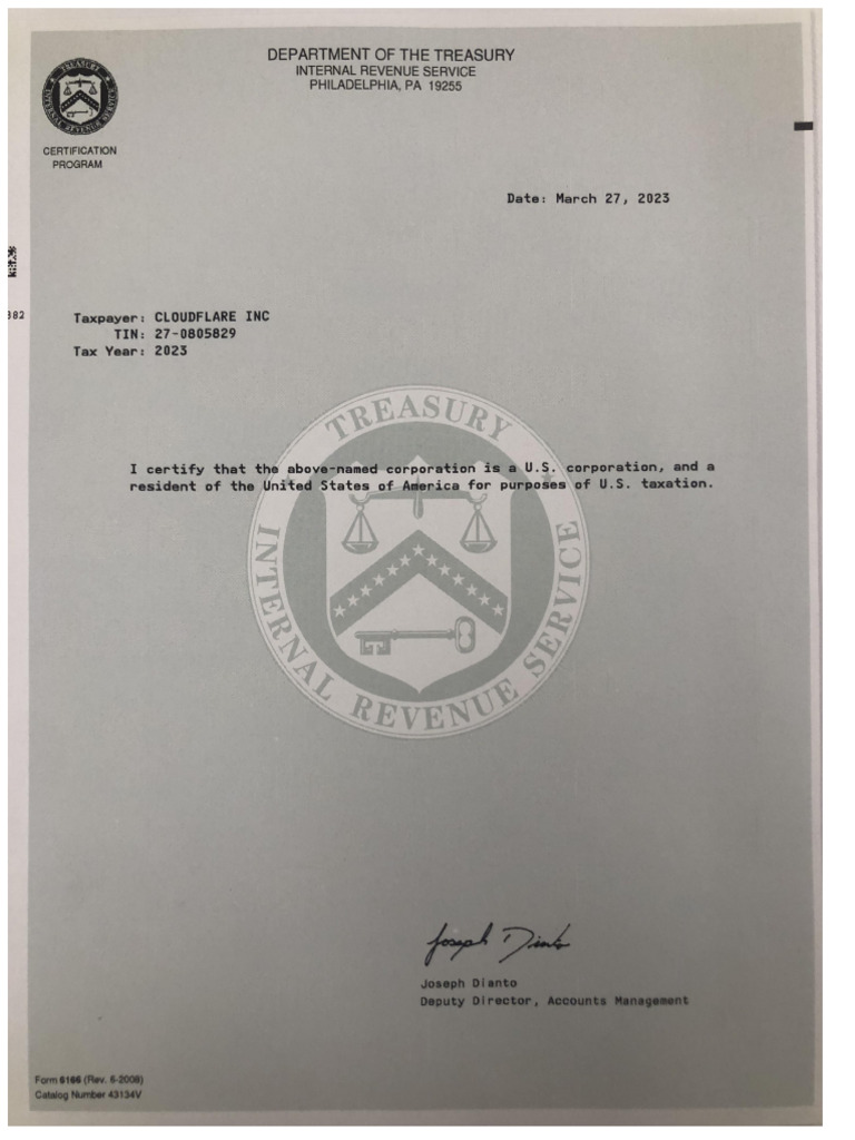 CF Tax Certificate 2023 | PDF