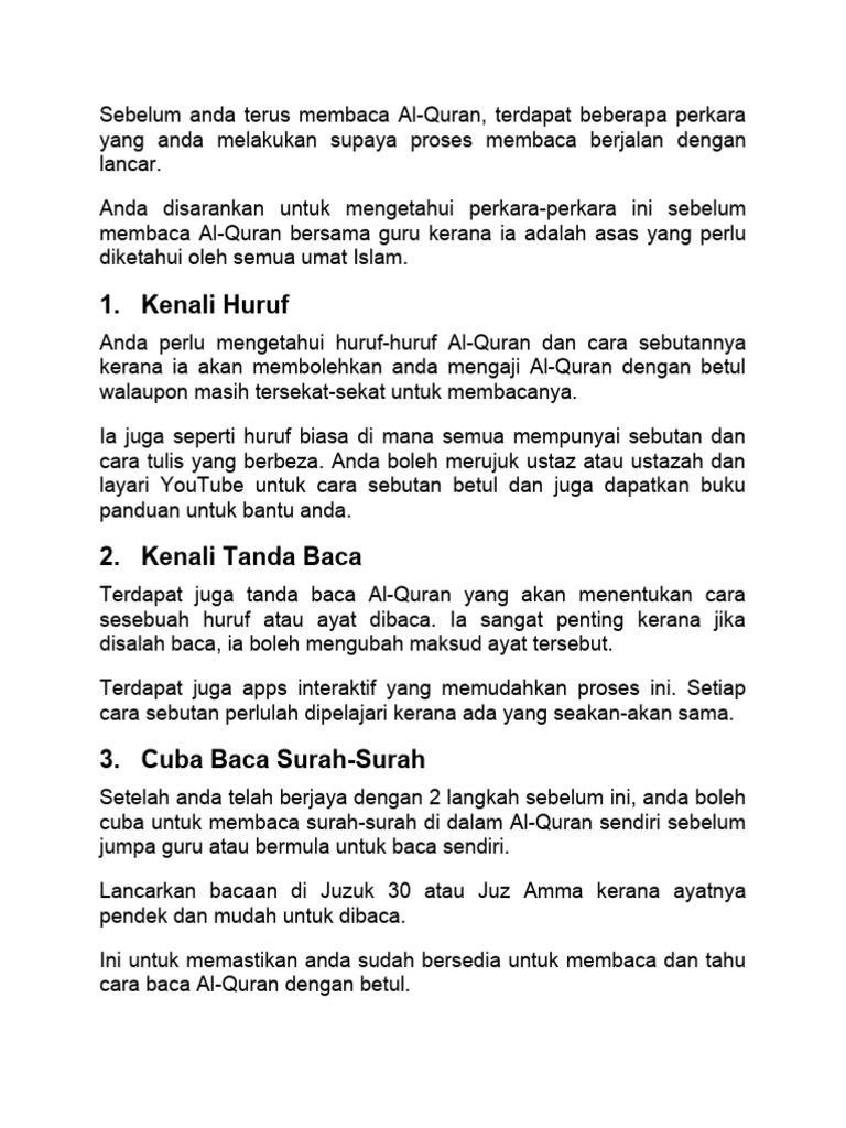 Cara Baca Quran | PDF