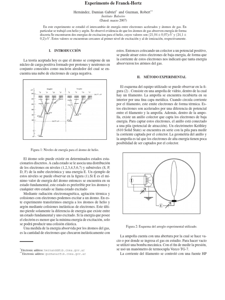 Frank Hertz | PDF | Electrón | Átomos