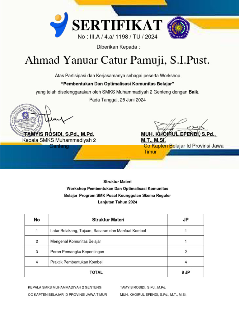 Sertifikat POKB | PDF